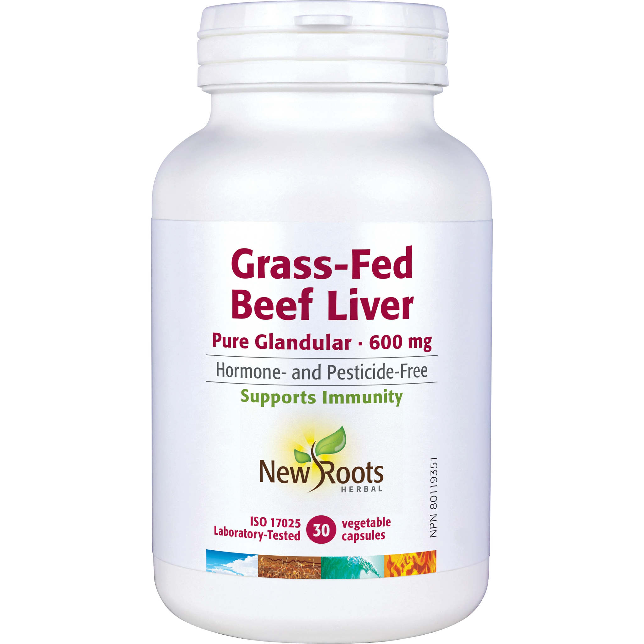 Grass-Fed Beef Liver Pure Glandular 600 mg by New Roots Herbal ...