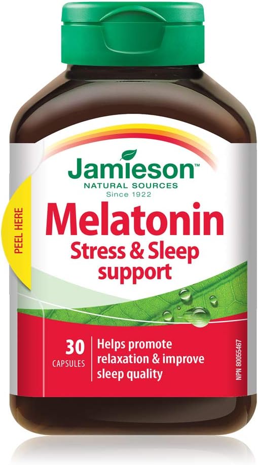 Melatonin Stress & Sleep Support by Jamieson | Dual Action Relaxation ...