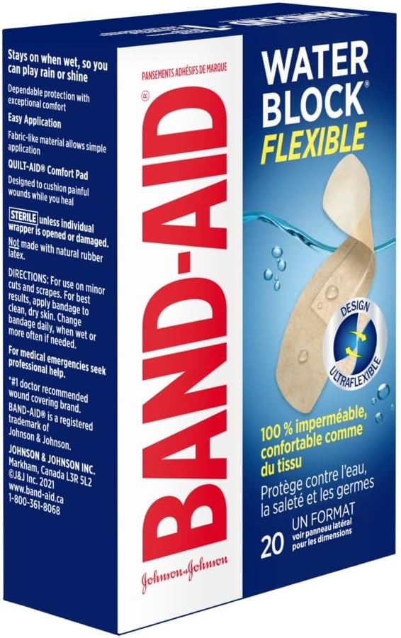 Water Block Flex Bandages by Band-Aid | 100% Waterproof & Flexible ...