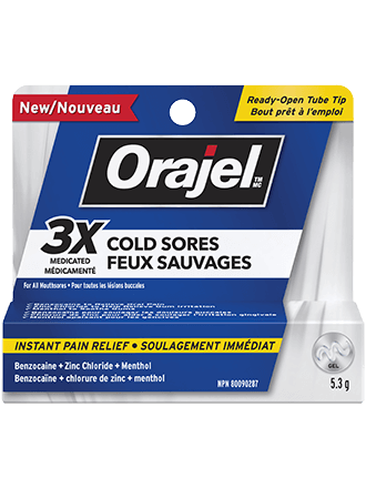 3X Medicated Cold Sore Gel by Orajel | Triple Action Pain & Itch Relief ...