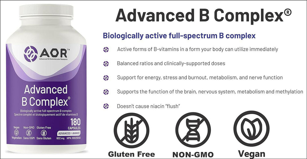 Advanced B Complex by AOR | Energy & Stress Support | Coal Harbour ...