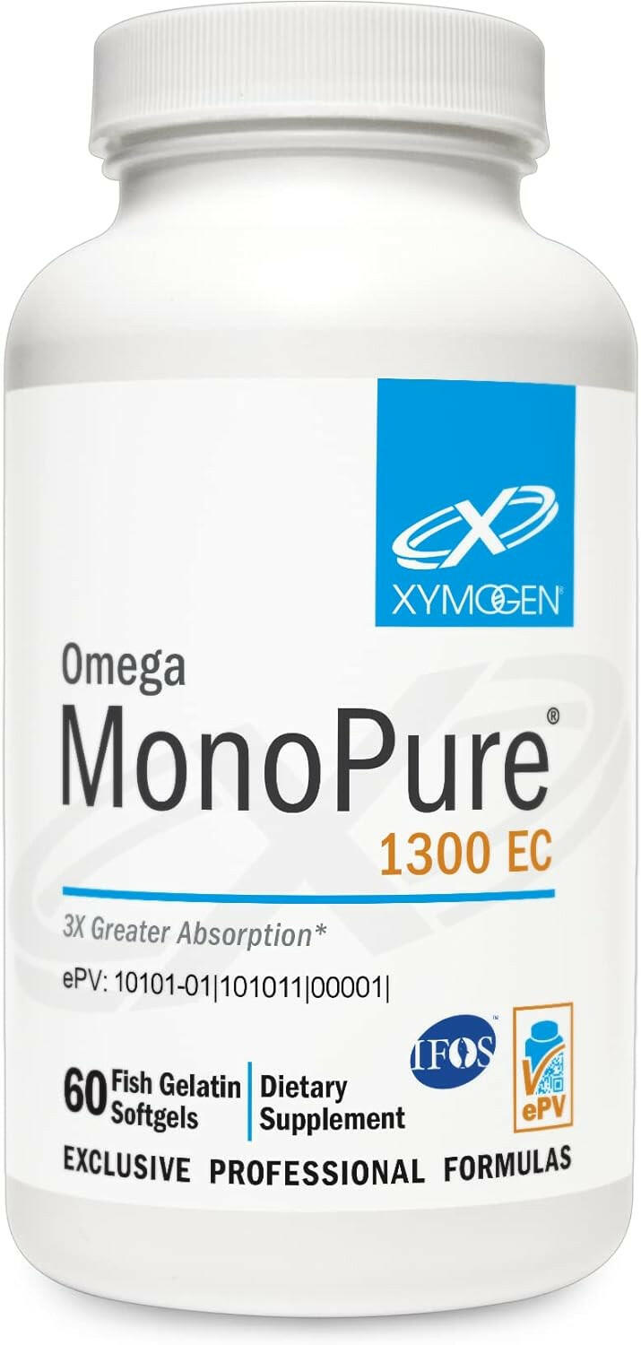Omega MonoPure 1300 EC by Xymogen | Ultra-Pure Omega-3 Support | Coal ...