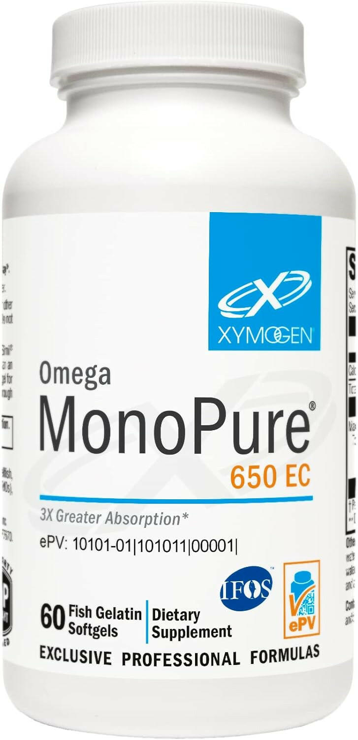 Omega MonoPure 650 EC by Xymogen | Pure Omega-3 EPA & DHA Support ...